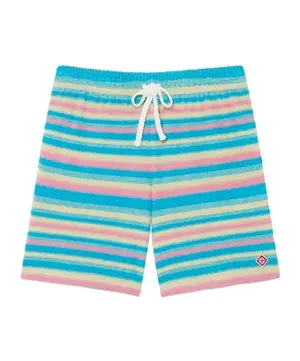 Casablanca Striped Terry Shorts - Blue