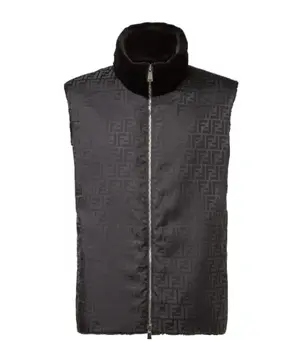 Fendi Ff Jacquard High-neck Reversible Gilet