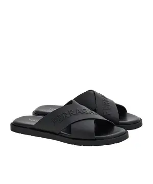 FERRAGAMO Embossed Logo Slides