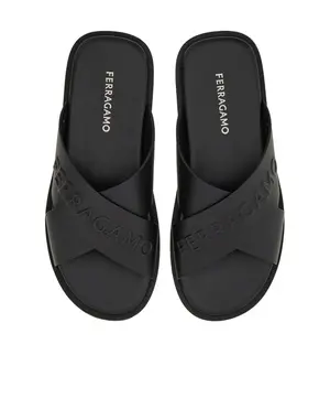 FERRAGAMO Embossed Logo Slides