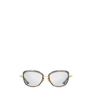 Dita Logo Flat Mirror Sunglasses - White