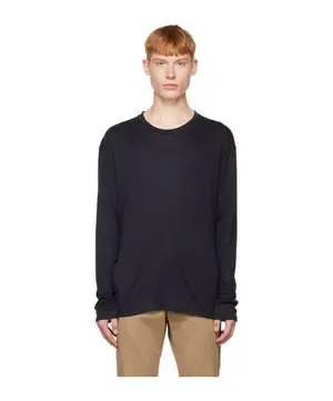 Zegna Long Sleeve Round Neck Sweater - Black