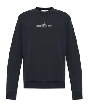 Stone Island Logo Printed Crewneck Sweatshirt