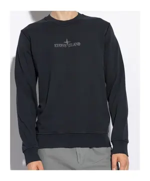 Stone Island Logo Printed Crewneck Sweatshirt