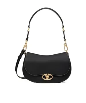 Valentino Garavani Vlogo Twist Lock Small Shoulder Bag - Black