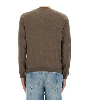 Moschino Crewneck Knitted Jumper - Brown