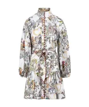 Zimmermann Printed Long-sleeved Dress - White