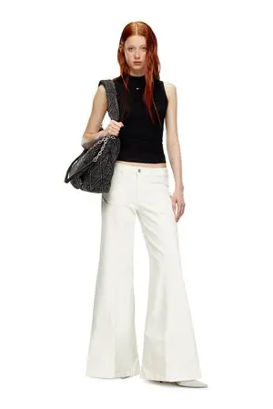 DIESEL® D-akii Mid-rise Flared Jeans - White