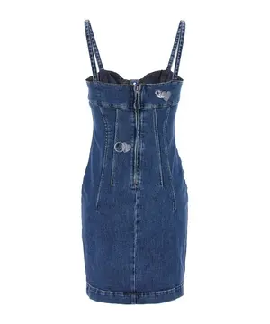 Moschino Appliquéd Denim Mini Dress