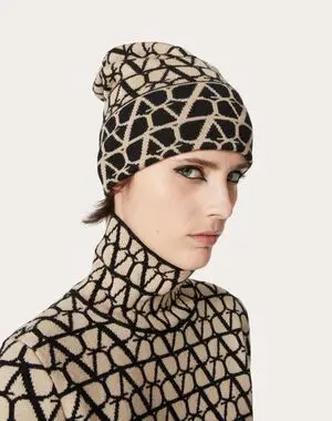 Valentino Garavani Iconograph Cashmere And Silk Beanie
