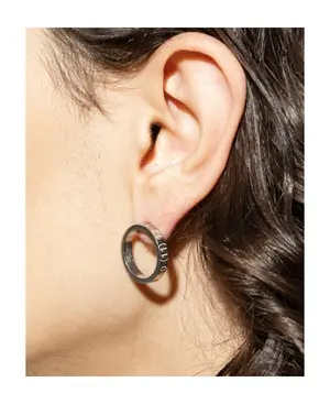 MAISON MARGIELA Logo Engraved Hoop Earrings