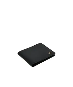 FERRAGAMO Gancini Bi-fold Leather Wallet - Black