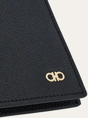 FERRAGAMO Gancini Bi-fold Leather Wallet - Black