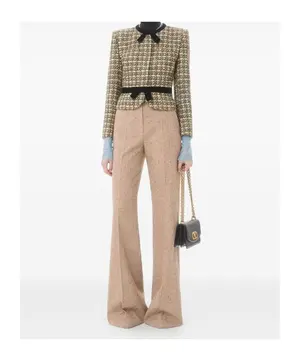 Valentino Garavani Bow Detailed Crewneck Tweed Jacket