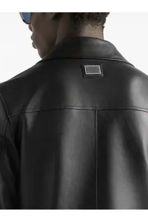 Dolce & Gabbana Leather Zip-up Jacket - Black