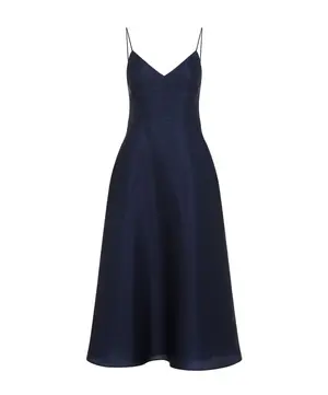 Alberta Ferretti Spaghetti Strap Midi Dress - Black