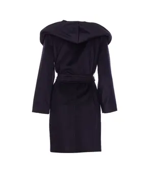 Max Mara Belted Coat With Lapel Collar - Blue