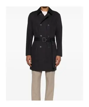 Herno Double-breasted Belted Coat - Black