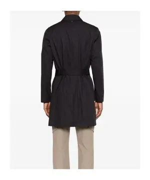 Herno Double-breasted Belted Coat - Black