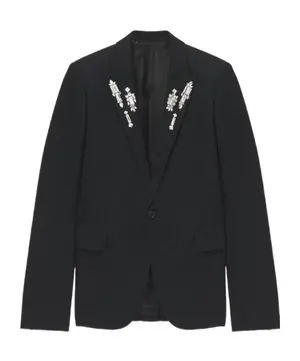 Alexander McQueen Embellished Mirror Embroidered Single-breasted Jacket