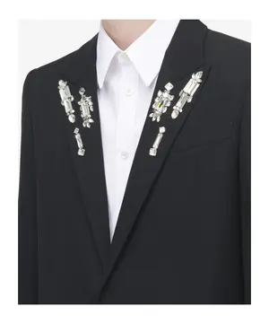 Alexander McQueen Embellished Mirror Embroidered Single-breasted Jacket