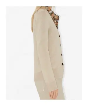 Burberry Logo Patch Knitted Cardigan - Nutmeg
