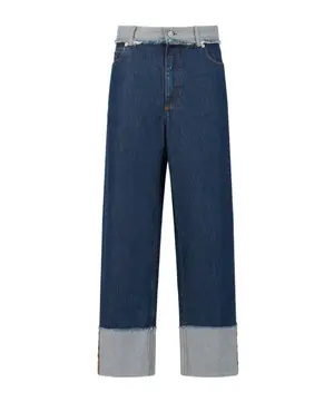 Marni Wide-leg Denim Jeans With Inside-out Detailing - Blue