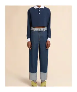 Marni Wide-leg Denim Jeans With Inside-out Detailing - Blue
