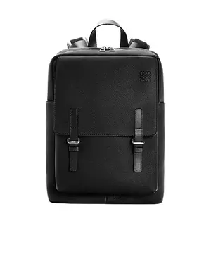 Loewe Military Backpack In Soft Grained Calfskin - Black