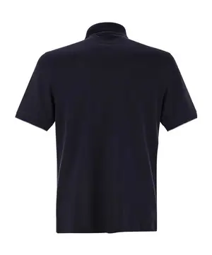Brunello Cucinelli Logo Detailed Short-sleeved Polo Shirt - Black