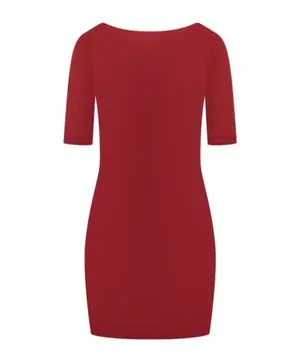 Dsquared2 Boatneck Short Sleeve Logo Plaque Dress - Red