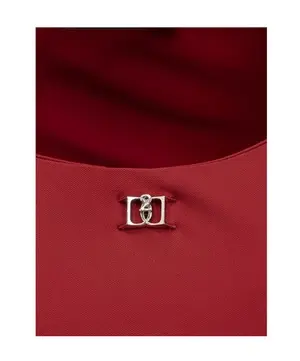 Dsquared2 Boatneck Short Sleeve Logo Plaque Dress - Red