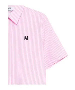 MSGM Striped Cropped Shirt - Pink