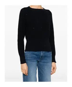 Fabiana Filippi Sequin Embellished Crew Neck Sweater - Black
