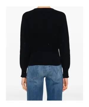 Fabiana Filippi Sequin Embellished Crew Neck Sweater - Black
