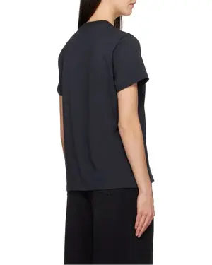GANNI Short Sleeve Floral Print T-shirt - Phantom Black