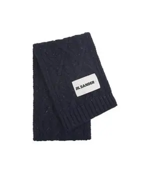 JIL SANDER Cable-knit Scarf - Black