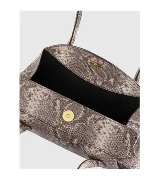 Yuzefi Oyster Mini Shoulder Bag In Embossed Snake Cowhide Leather - Gray