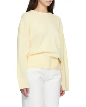 Loulou De Saison Anton Oversized Embroidered Cashmere Sweater - Pastel Yellow