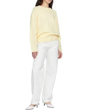 Loulou De Saison Anton Oversized Embroidered Cashmere Sweater - Pastel Yellow