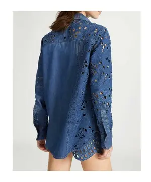 Ermanno Scervino Long-sleeved Shirt With Scalloped Hem