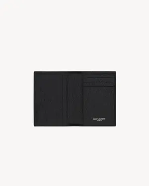 Saint Laurent Tiny Cassandre Credit Card Wallet - Black