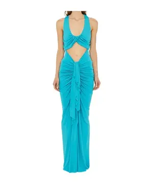 Christopher Esber Vivenda Draped Cut-out Dress - Blue-green
