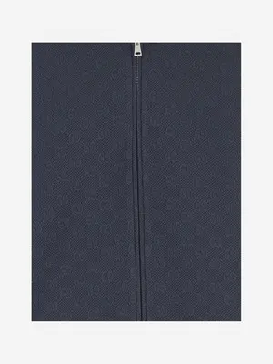 Gucci Long Sleeve Zip-up Jacket With All-over Gg Pattern