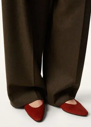 Loro Piana Primula Round Toe Slip-on Flats - Windsor Red