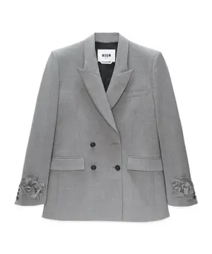MSGM Floral Appliqué Logo Patch Blazer