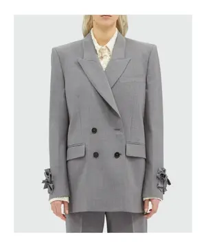 MSGM Floral Appliqué Logo Patch Blazer