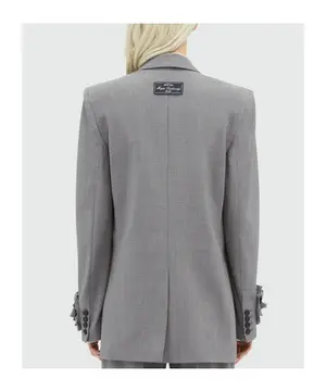 MSGM Floral Appliqué Logo Patch Blazer