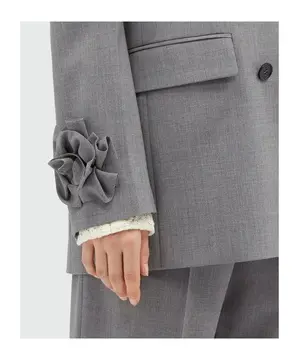 MSGM Floral Appliqué Logo Patch Blazer