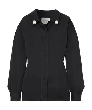 JIL SANDER Long-sleeved Satin Shirt With Metal Clips